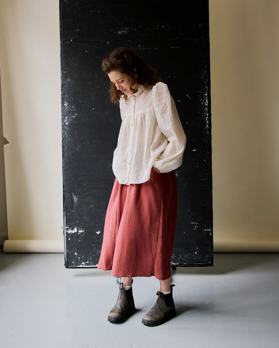 Vita Shirt - Ecru Flower Cotton – faithrowanleeves