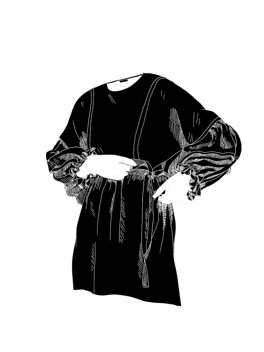 Isobel Dress - Black Micro Waffle – faithrowanleeves